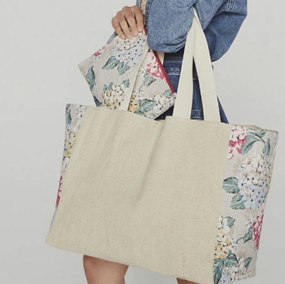 Bags | Floral Tote Bag With Matching Pouch | Poshmark